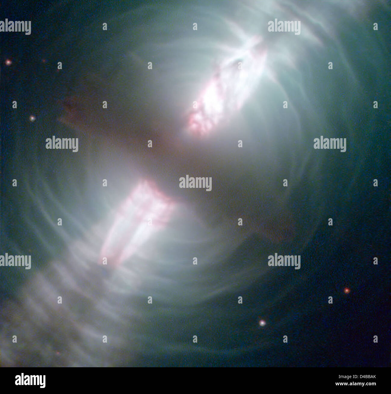 Hubble Images Searchlight Beams from a Preplanetary Nebula Stock Photo ...