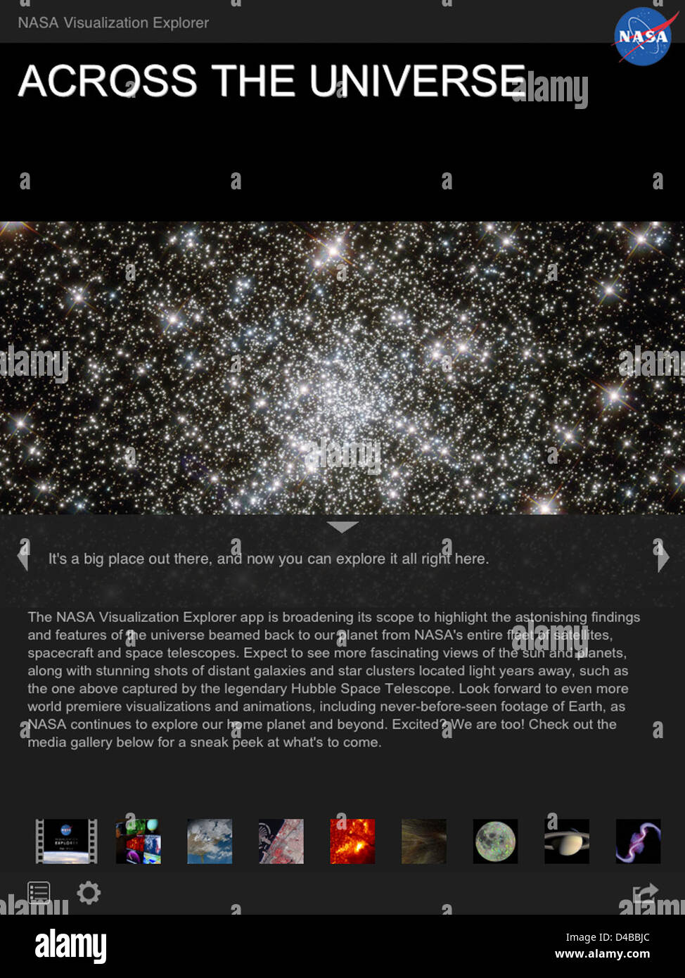 The NASA Visualization Explorer app for iPad allows users to interact ...