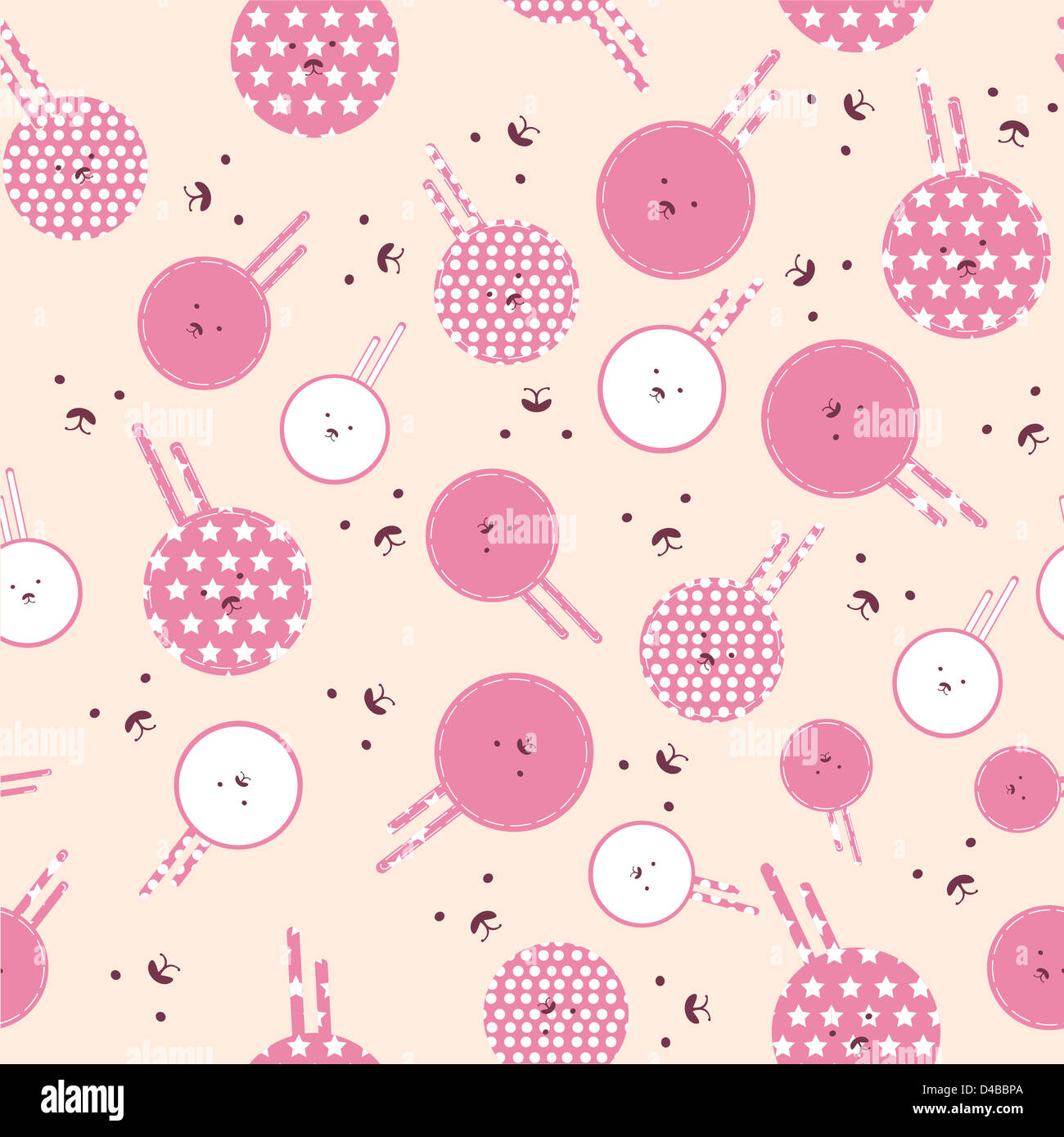 Vector - texture with pink bunnies Stock Photo - Alamy