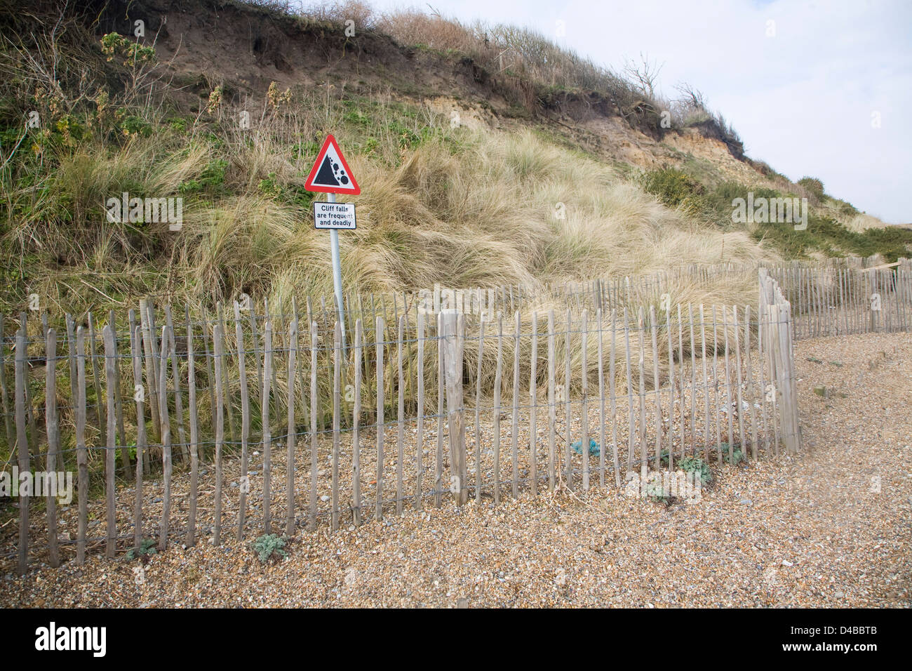 Soft engineering coastal defences at Dunwich, Suffolk, England Stock ...