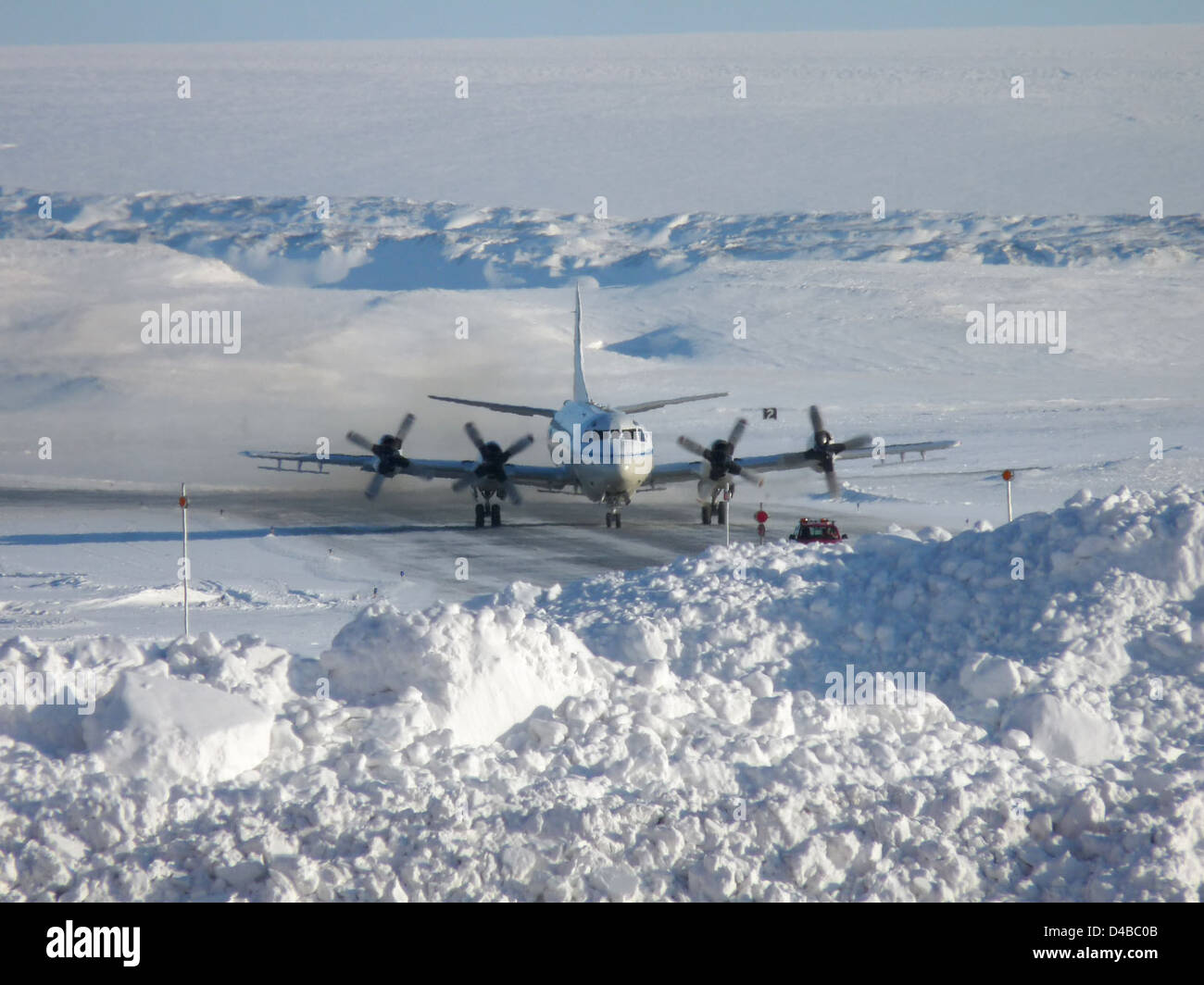 The P-3B aircraft arrived at Thule, Greenland, after traveling from ...
