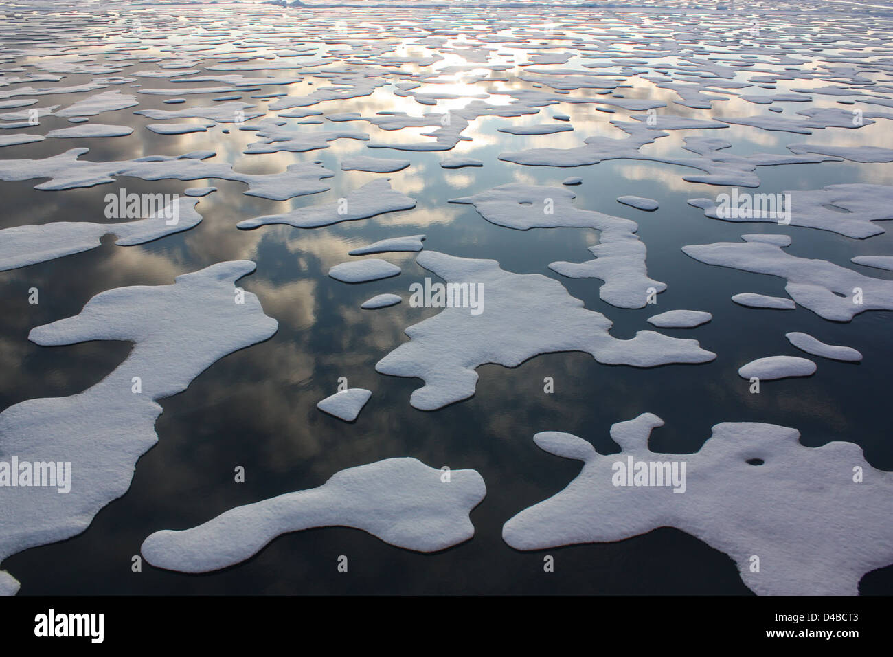 A view of sea ice patterns in the Arctic Ocean, captured by NASA's ...