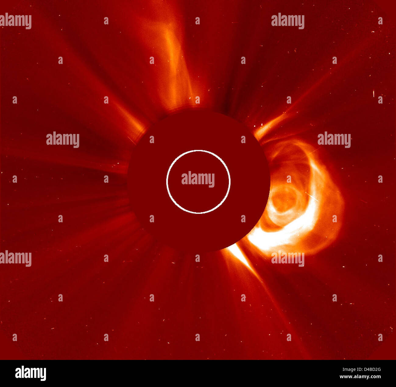 A large Coronal Mass Ejection (CME) erupts from the Sun, sending a ...