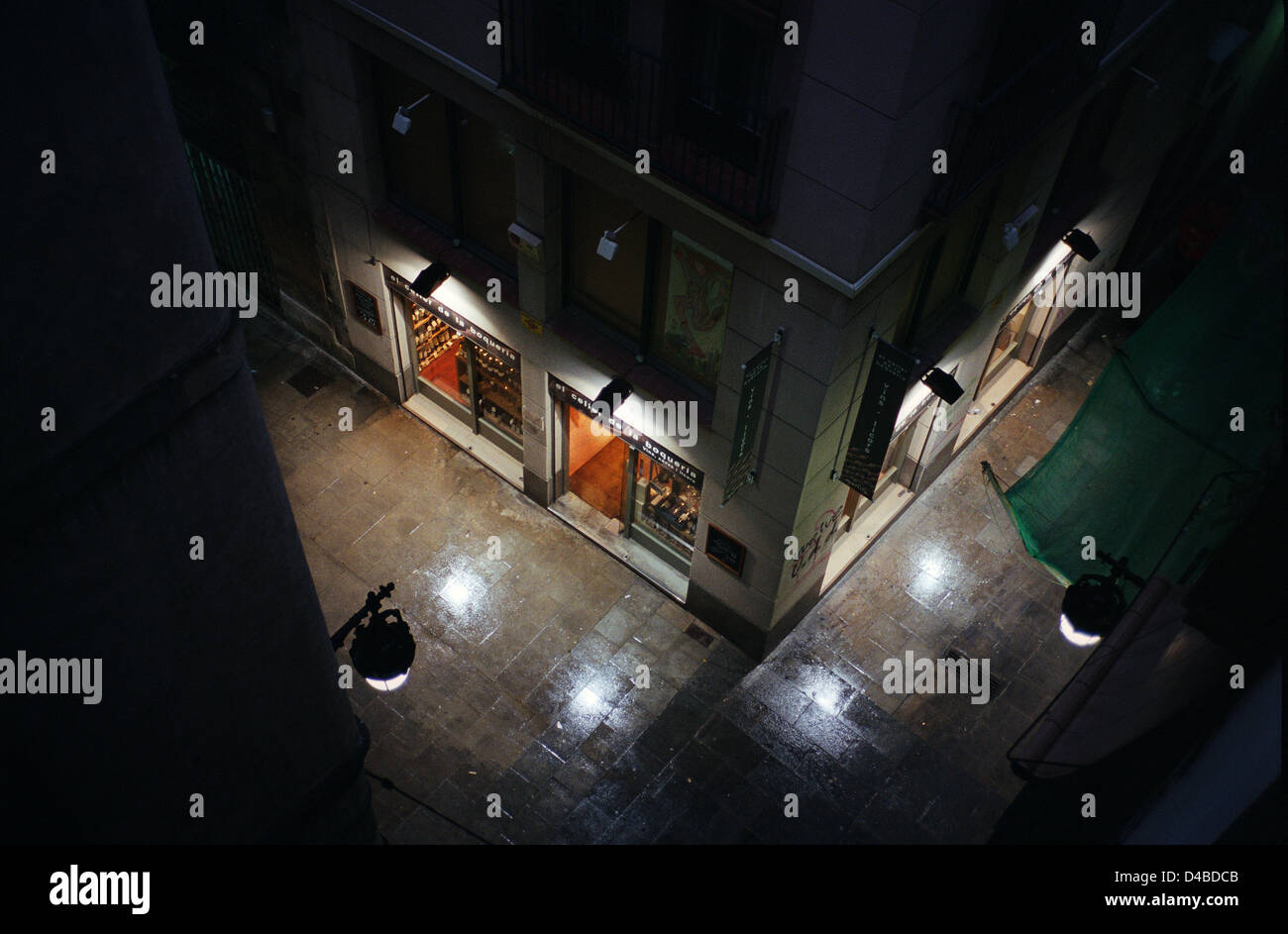 Street corner at night,Barcelona, Spain Stock Photo - Alamy