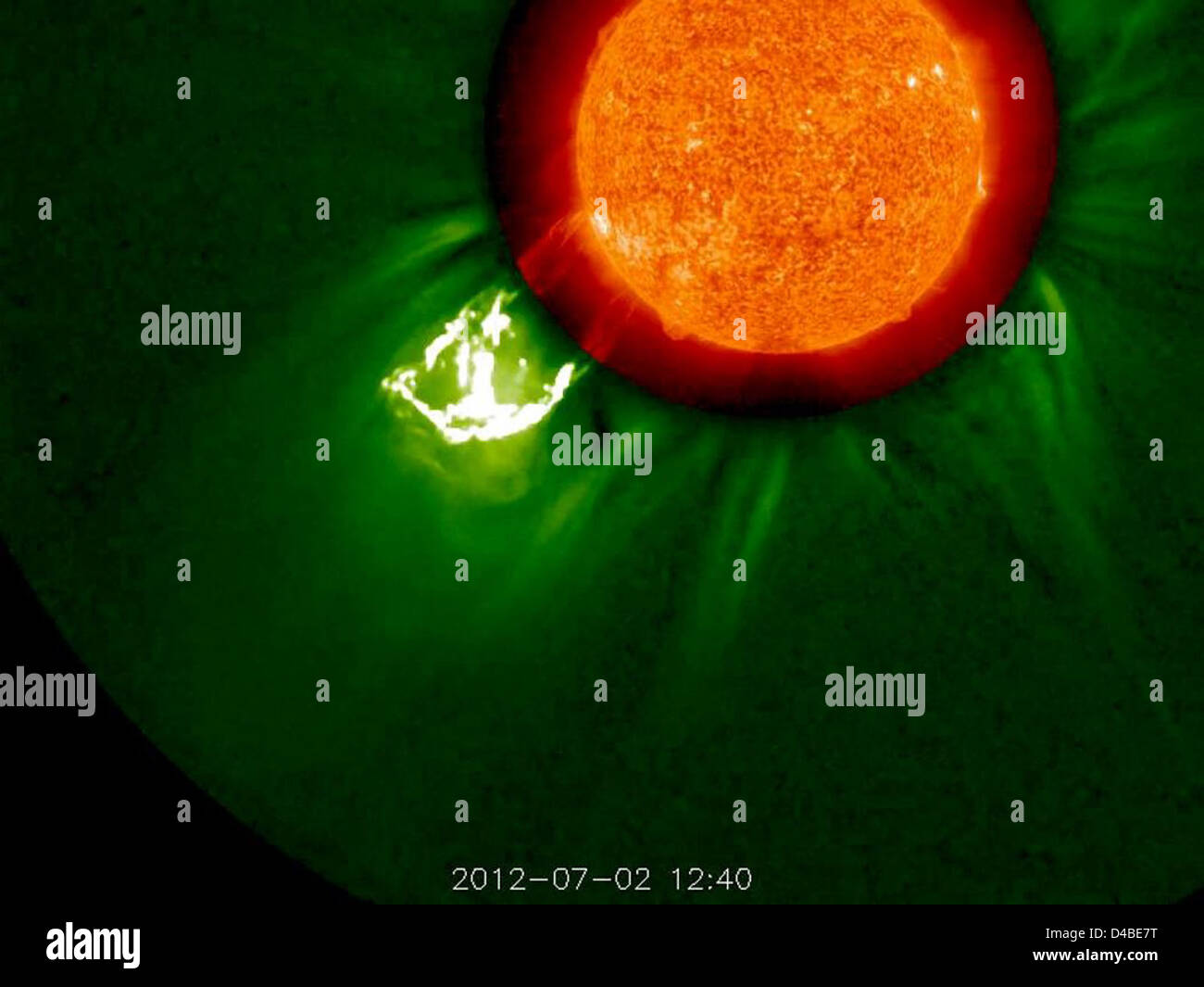 A solar prominence captured by NASA's Goddard Space Flight Center. The ...