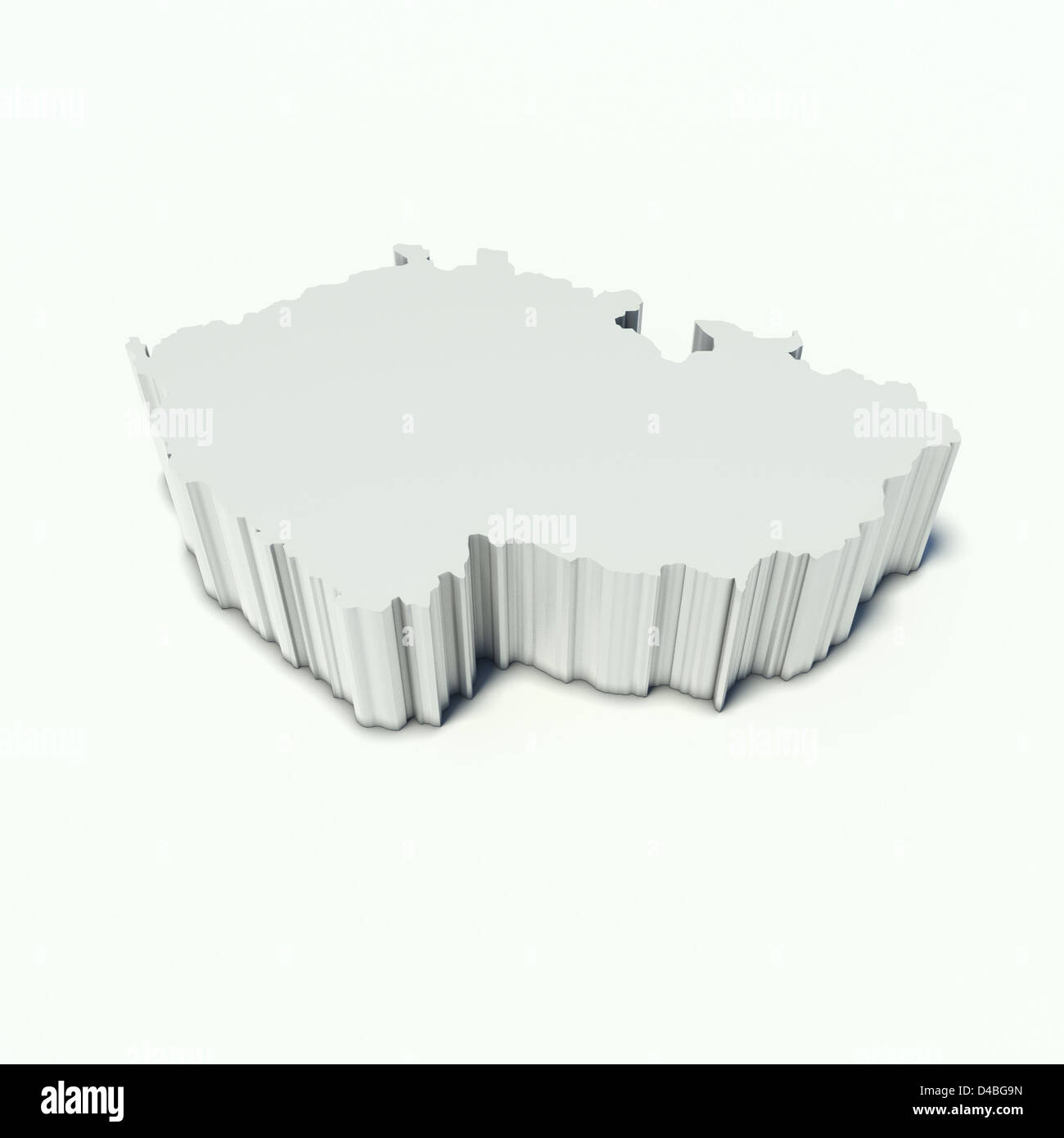 map of Czech Republic in perspective and white Stock Photo - Alamy