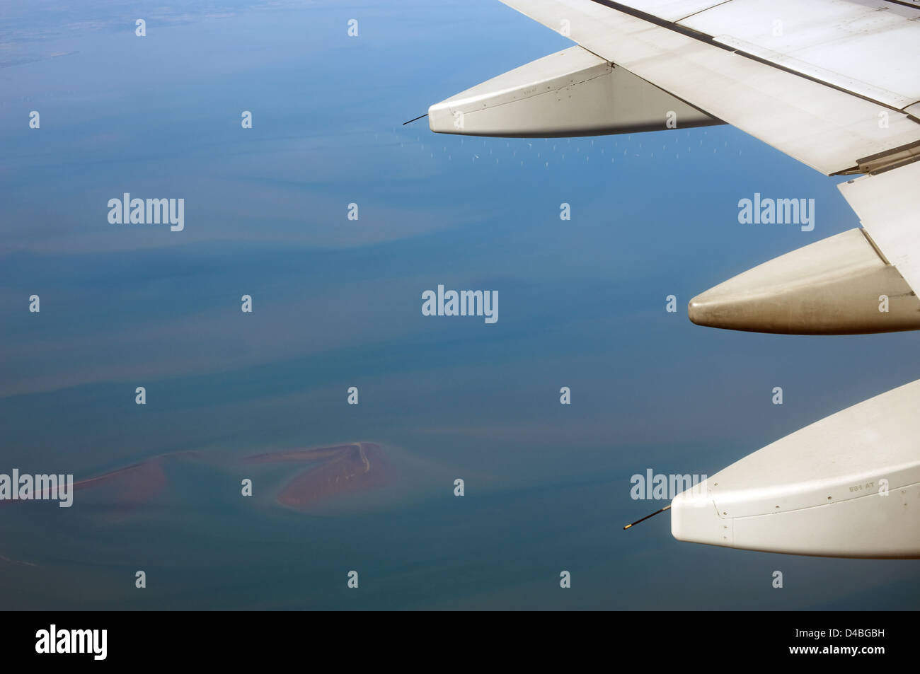 Airbus A319 wing of a Germanwings commercial airliner over the English ...