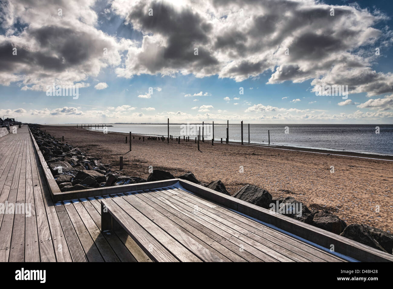 Beach Promenade at the Wadden sea in Hjerting, Esbjerg, Denmark Stock ...