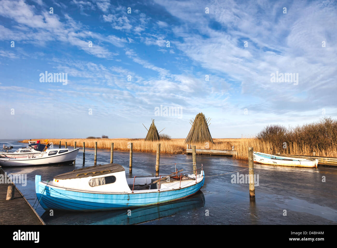 Stauning harbor in the western part of Denmark near Ringkobing fjord ...