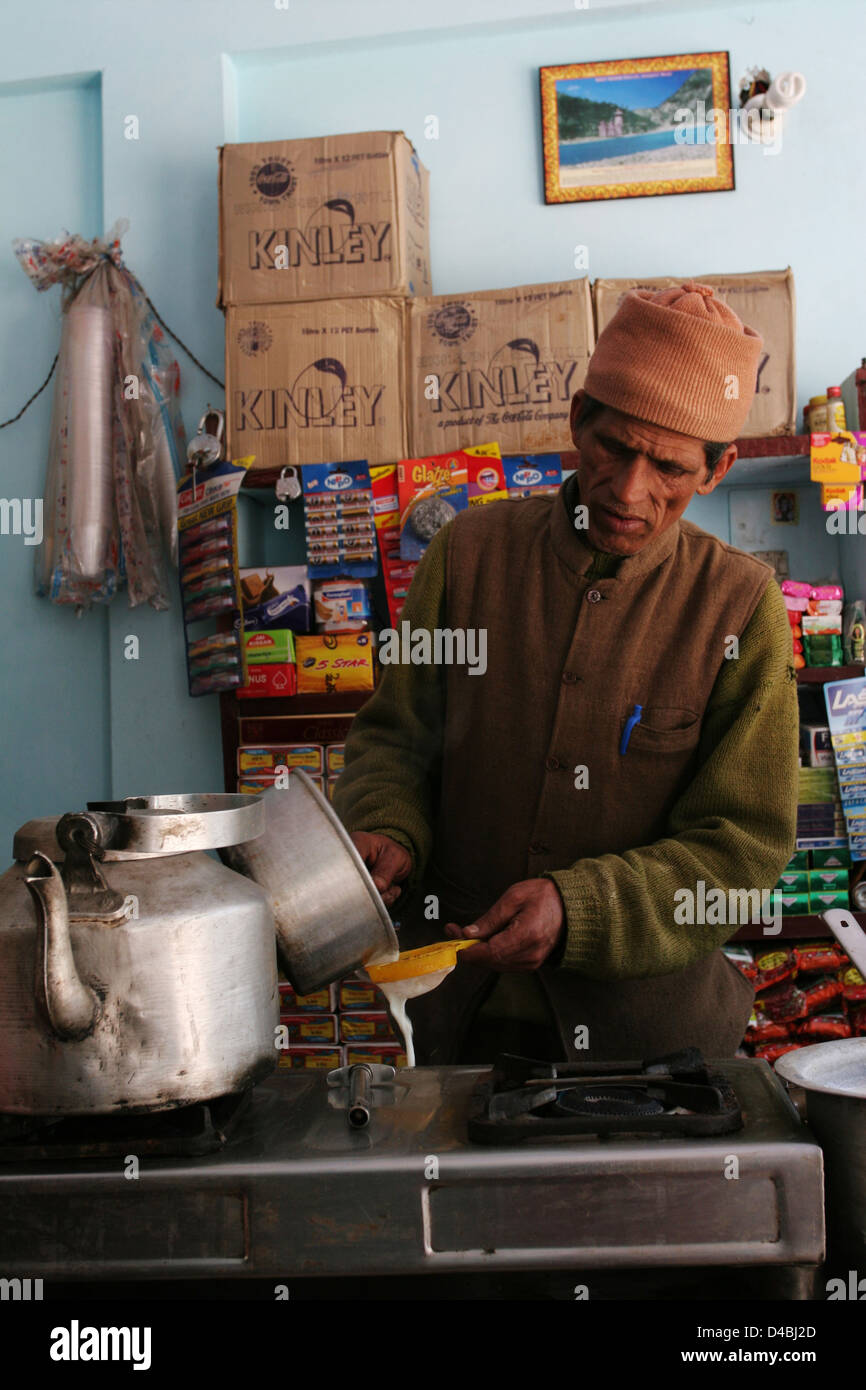A tea shop in Dharali village Stock Photo - Alamy