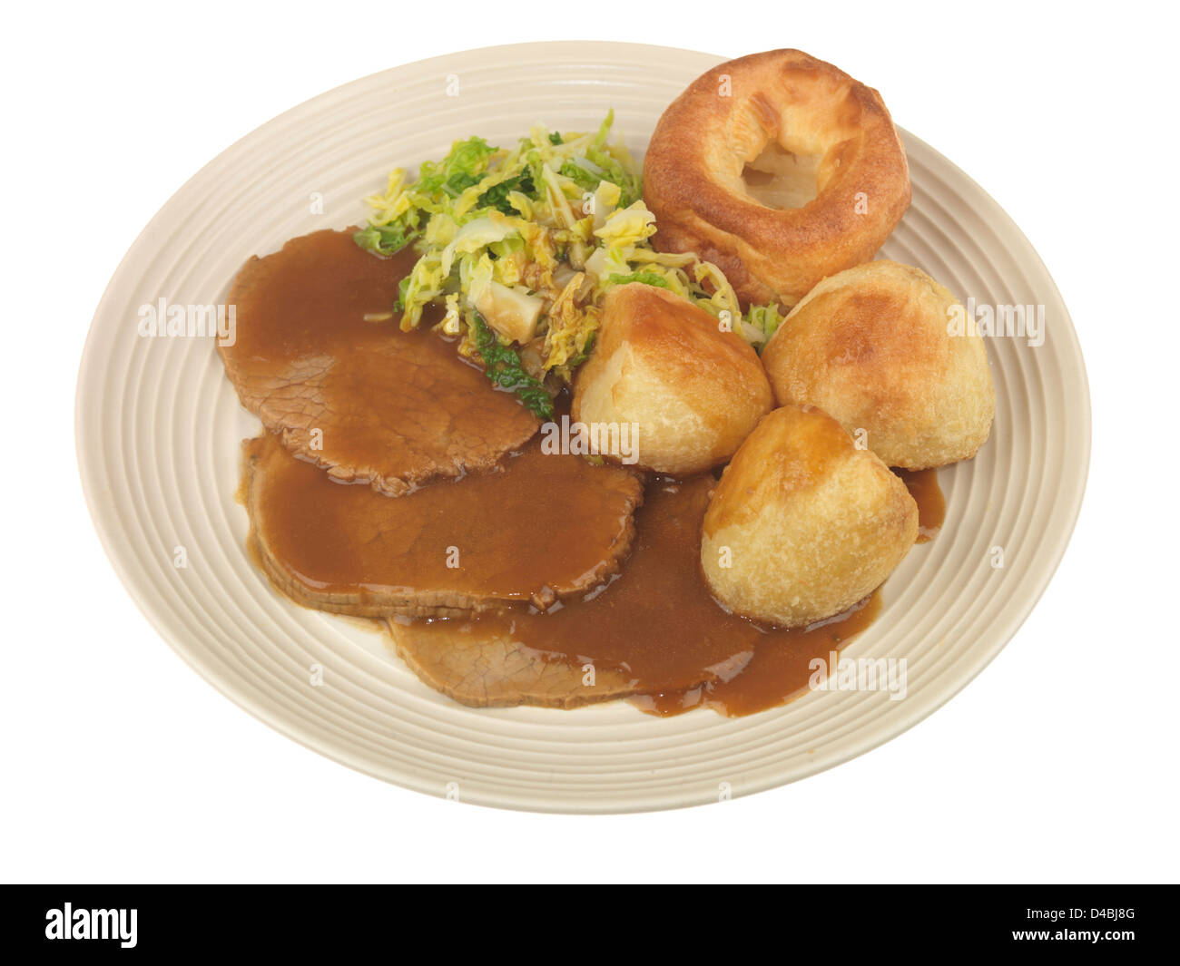 Traditional British Sunday Lunch, Roast Beef With Vegetables Gravy And ...