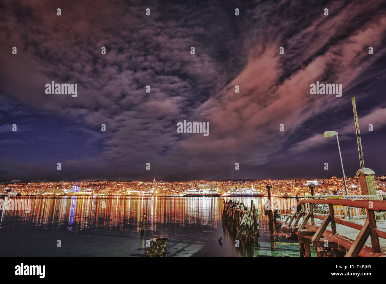 Tromso at night Stock Photo - Alamy