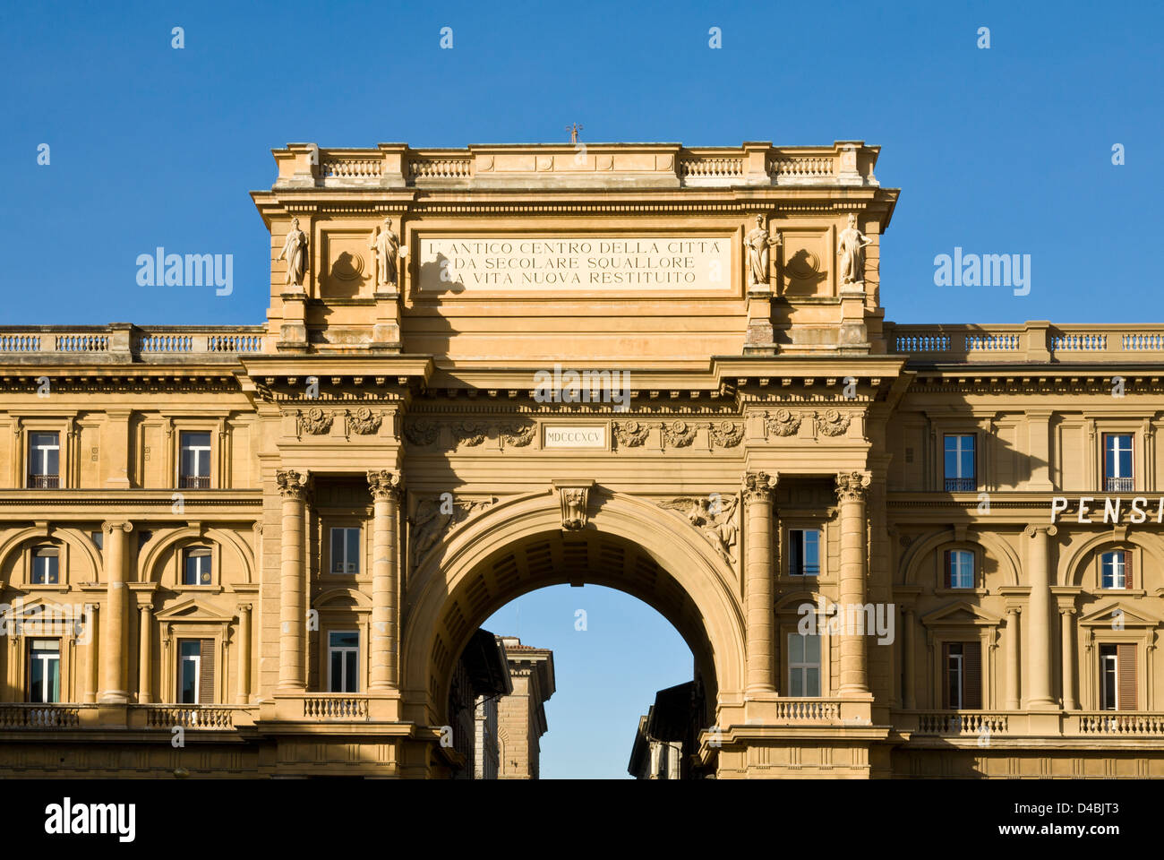 The 1895 triumphal arch of the Piazza Della Repubblica in Florence ...