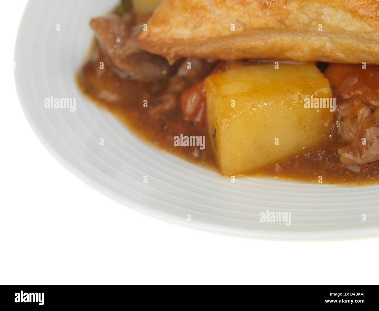 Traditional British Beef and Ale Pie, With Puff Pastry Crust, Isolated ...