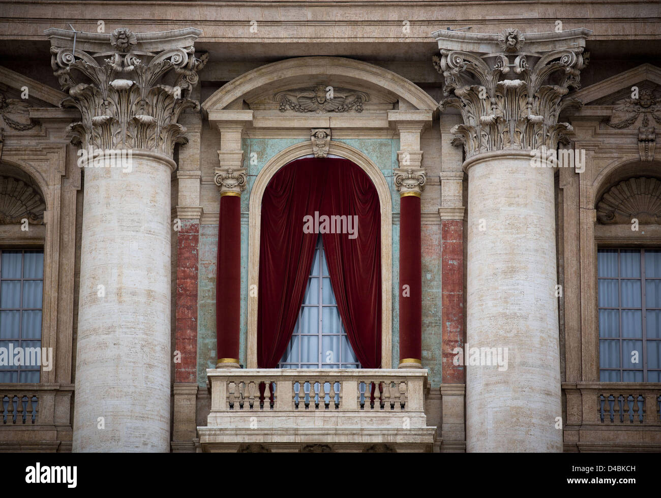 The balcony of St. Peter's Basilica is pictured in Vatican City ...