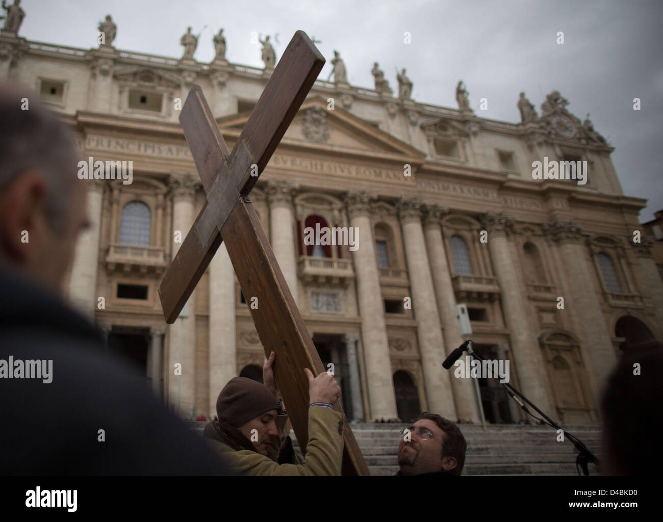 People carry a the World Youth Day Cross to the Vatican City, Vatican ...