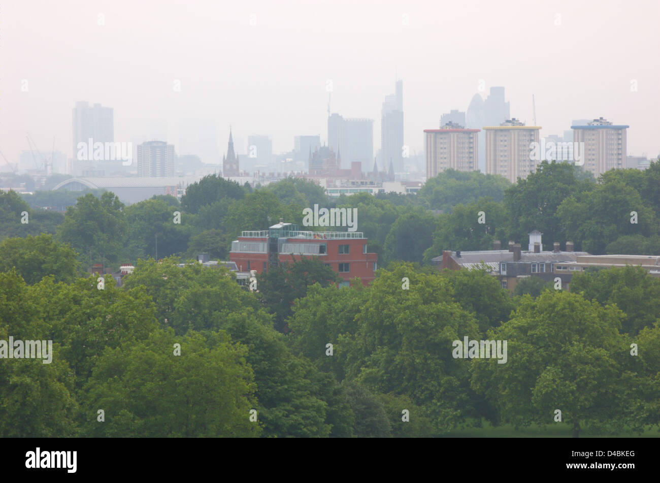 City of London skyline on a dull day from Primrose Hill Stock Photo - Alamy