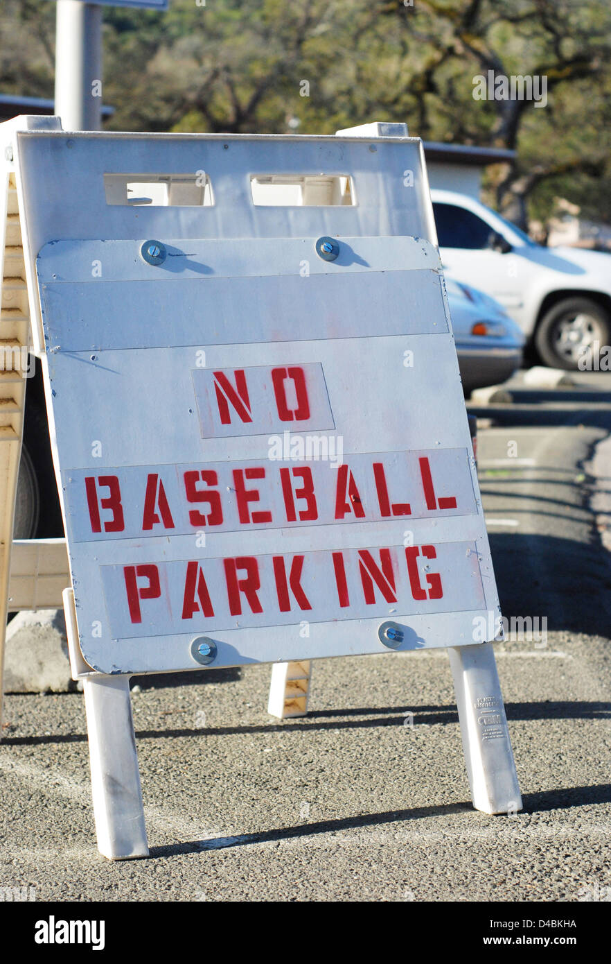 A sign in parking lot reading: No Baseball Parking Stock Photo - Alamy