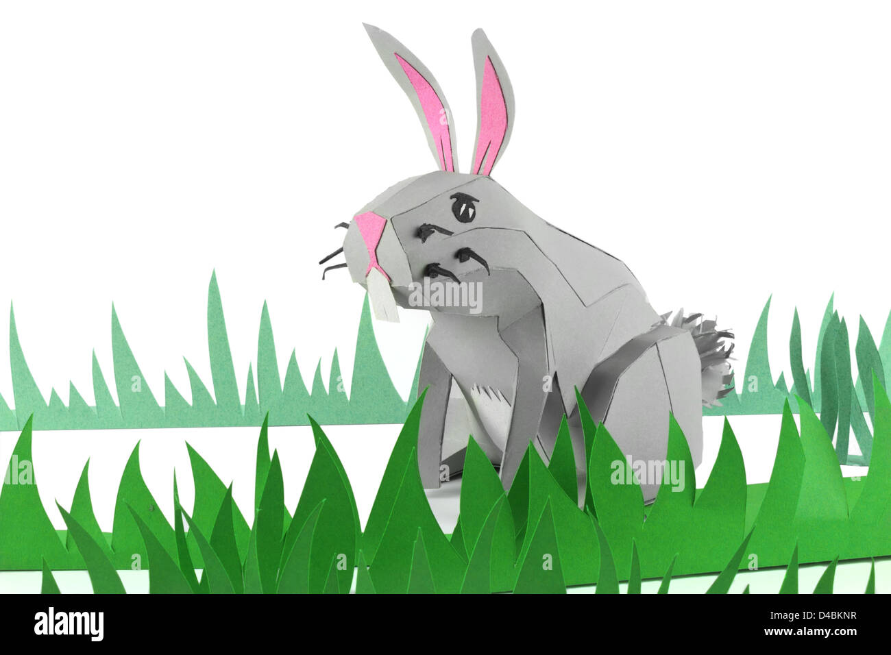 Rabbit made of paper in a happy paper environment Stock Photo - Alamy