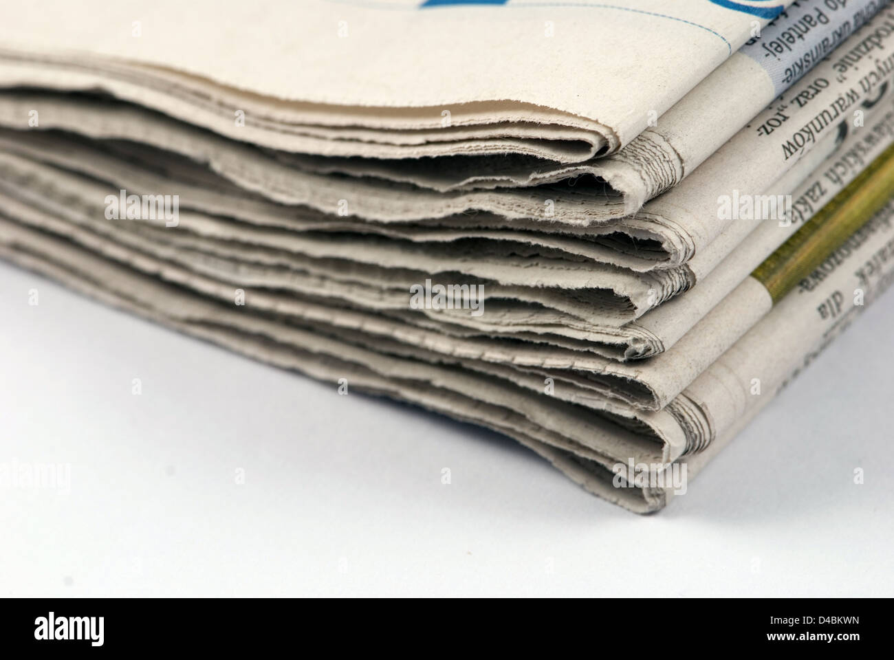 black and white stack of newspaper Stock Photo - Alamy