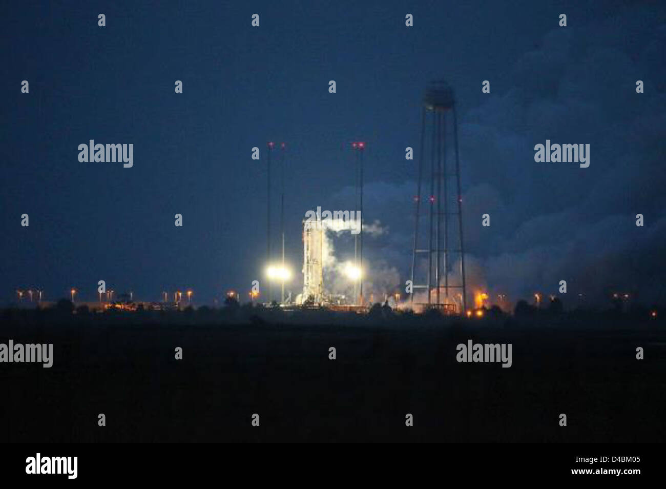 NASA's Antares rocket undergoes a hot fire test at the Wallops Flight ...