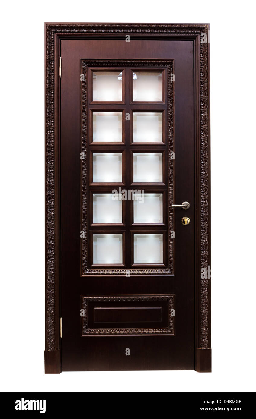 Wooden door. Isolated on white background Stock Photo - Alamy