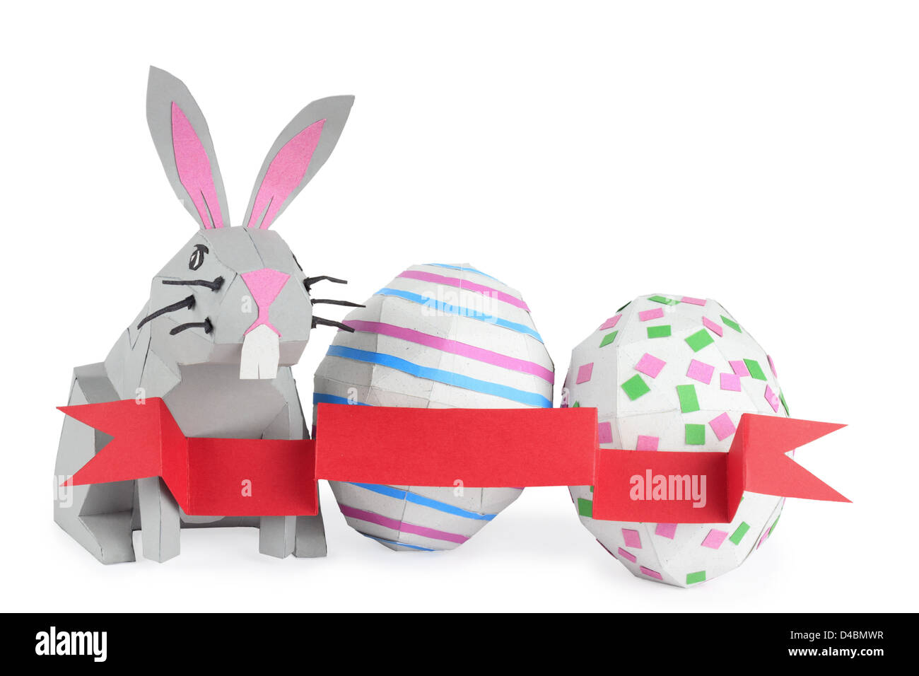 Rabbit made of paper in a happy paper environment Stock Photo - Alamy