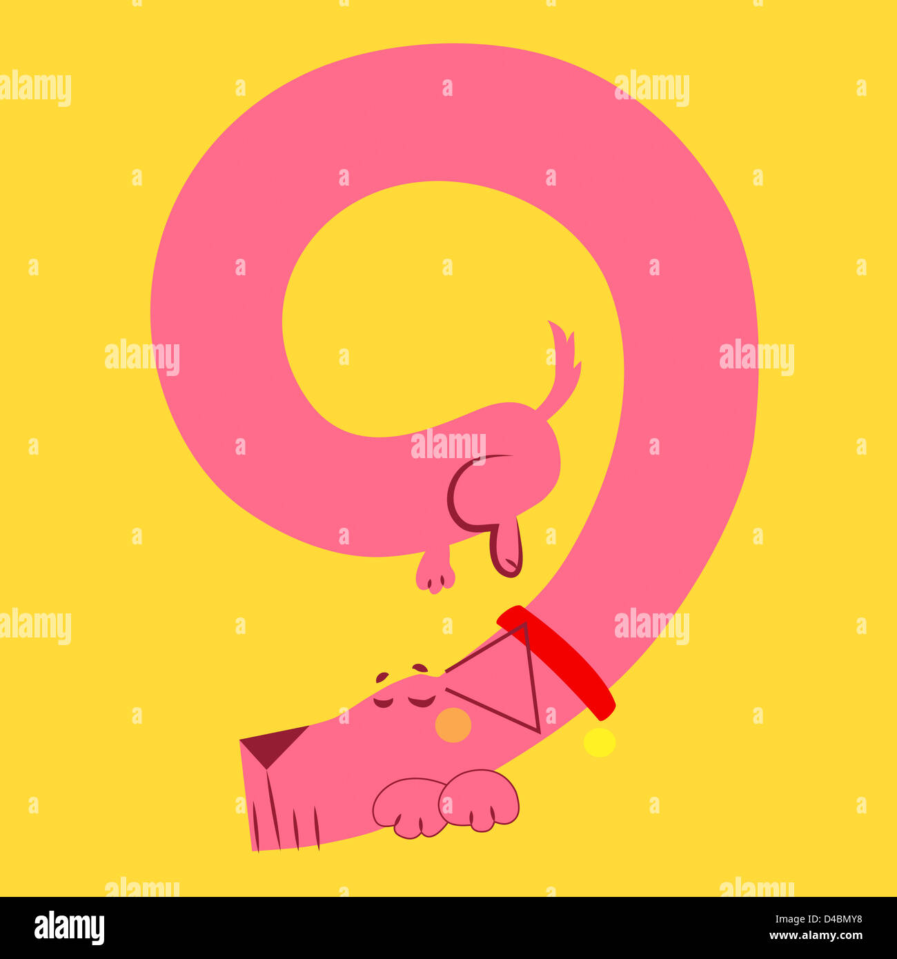 Vector illustration of a cartoon dog making numbers Stock Photo - Alamy