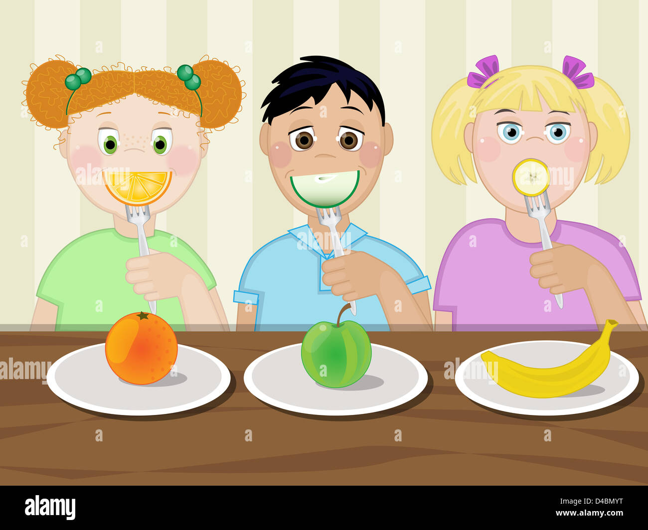 Kids Eating Snacks Clipart
