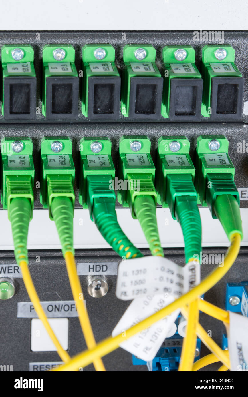 server with fiber optic cables in data center Stock Photo - Alamy