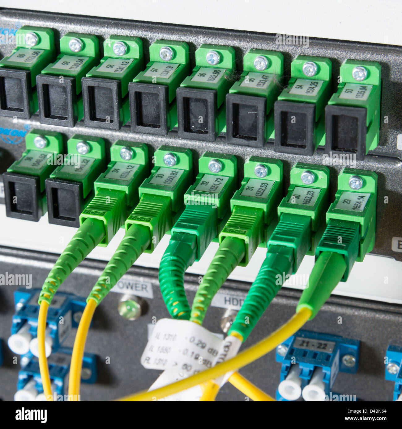 server with fiber optic cables in data center Stock Photo - Alamy