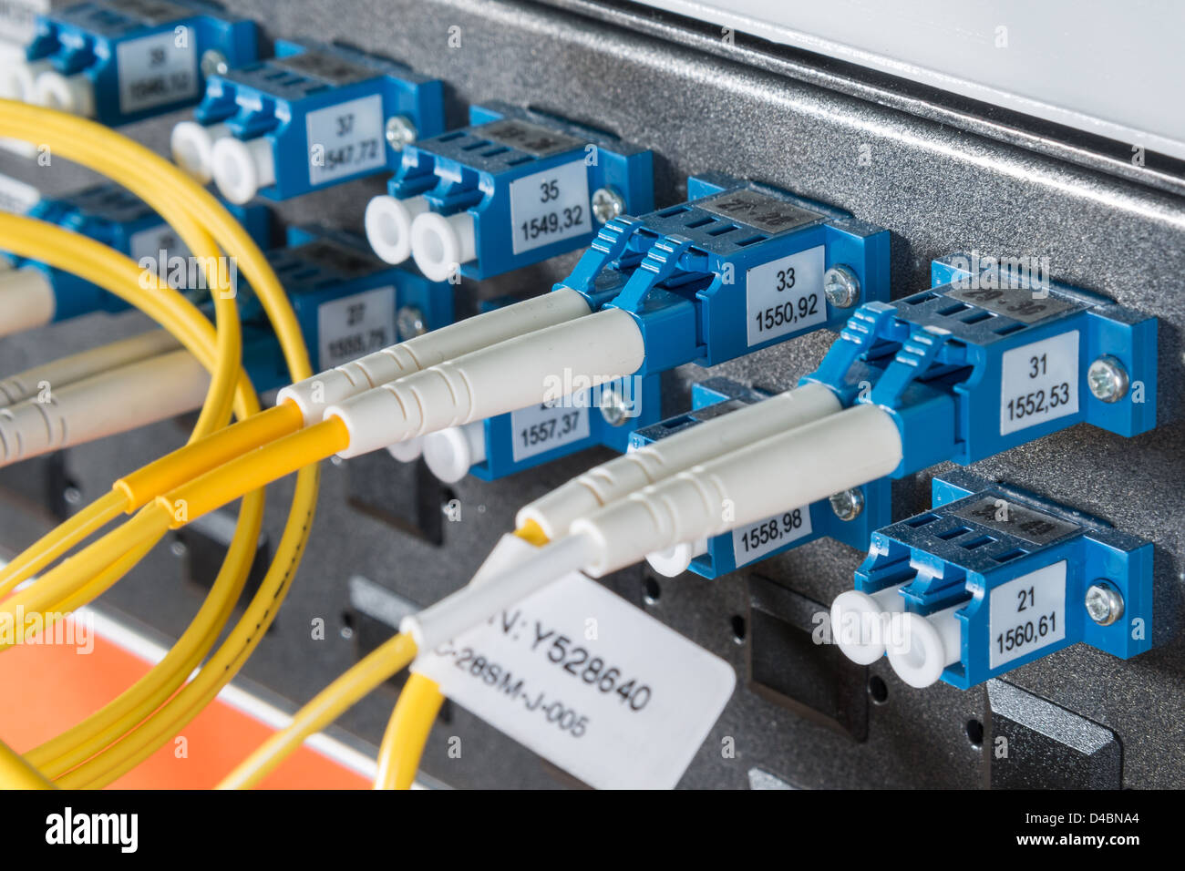server with fiber optic cables in data center Stock Photo - Alamy
