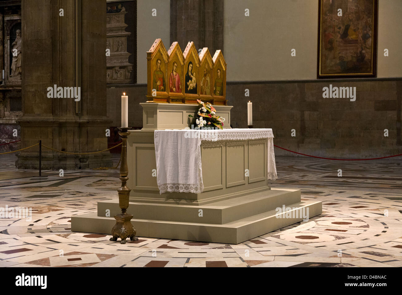 An Altar with iconography at the Duomo, Florence, Italy Stock Photo - Alamy