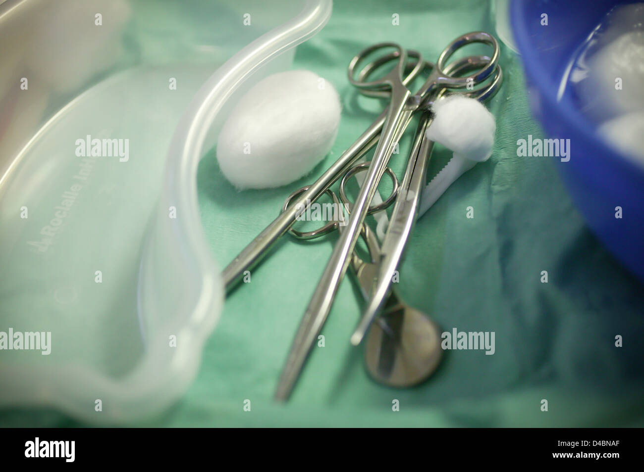 Collection of gynaecology tools used during child birth. UK Stock Photo ...