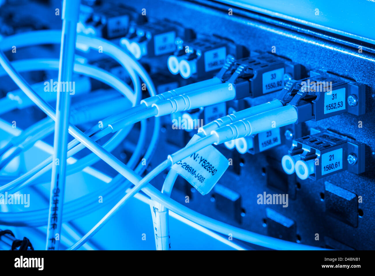 server with fiber optic cables in data center Stock Photo - Alamy