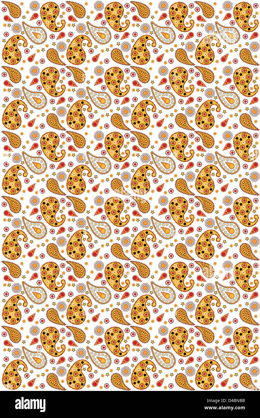 Orange paisley pattern hi-res stock photography and images - Alamy