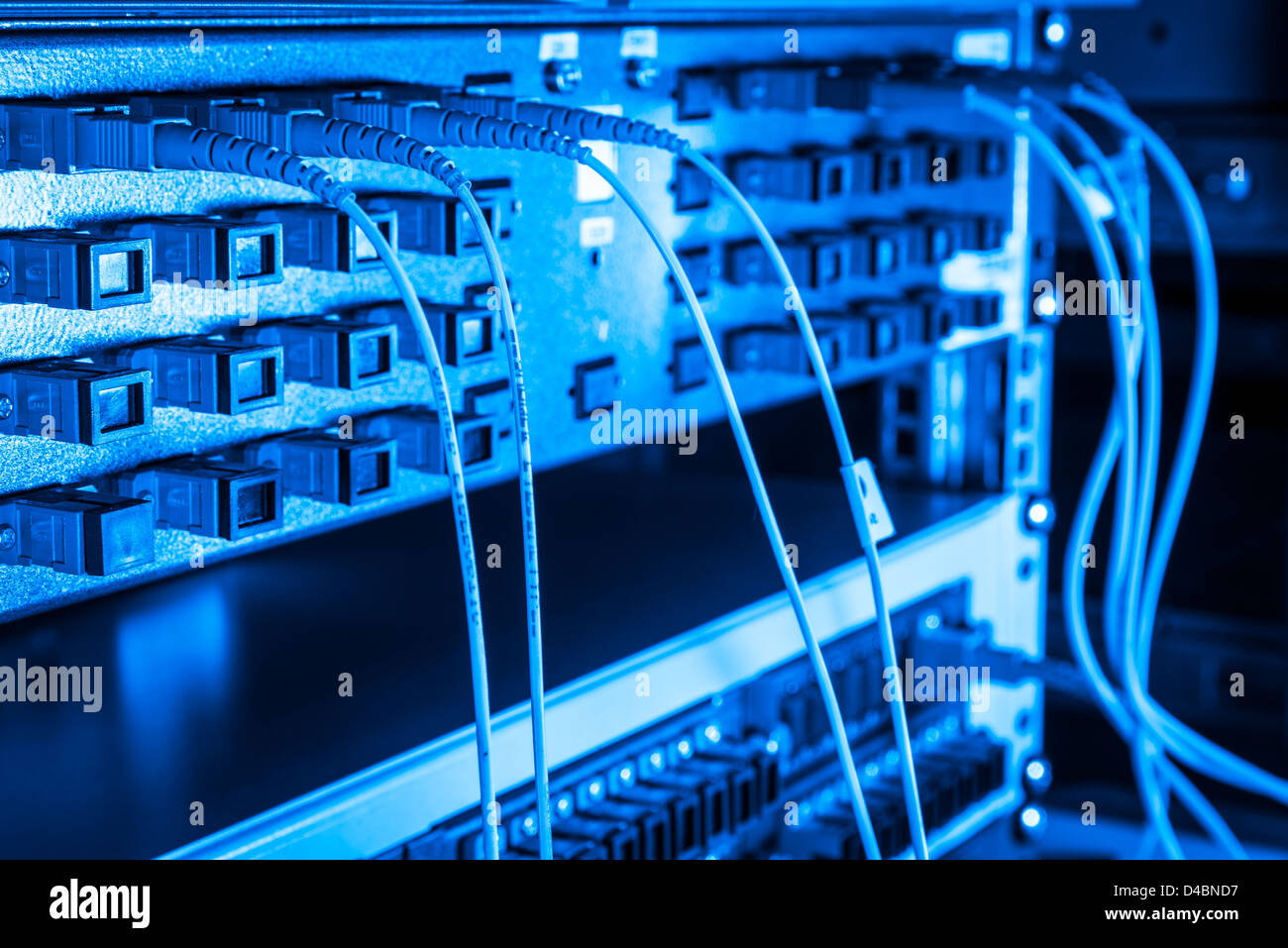 server with fiber optic cables in data center Stock Photo - Alamy
