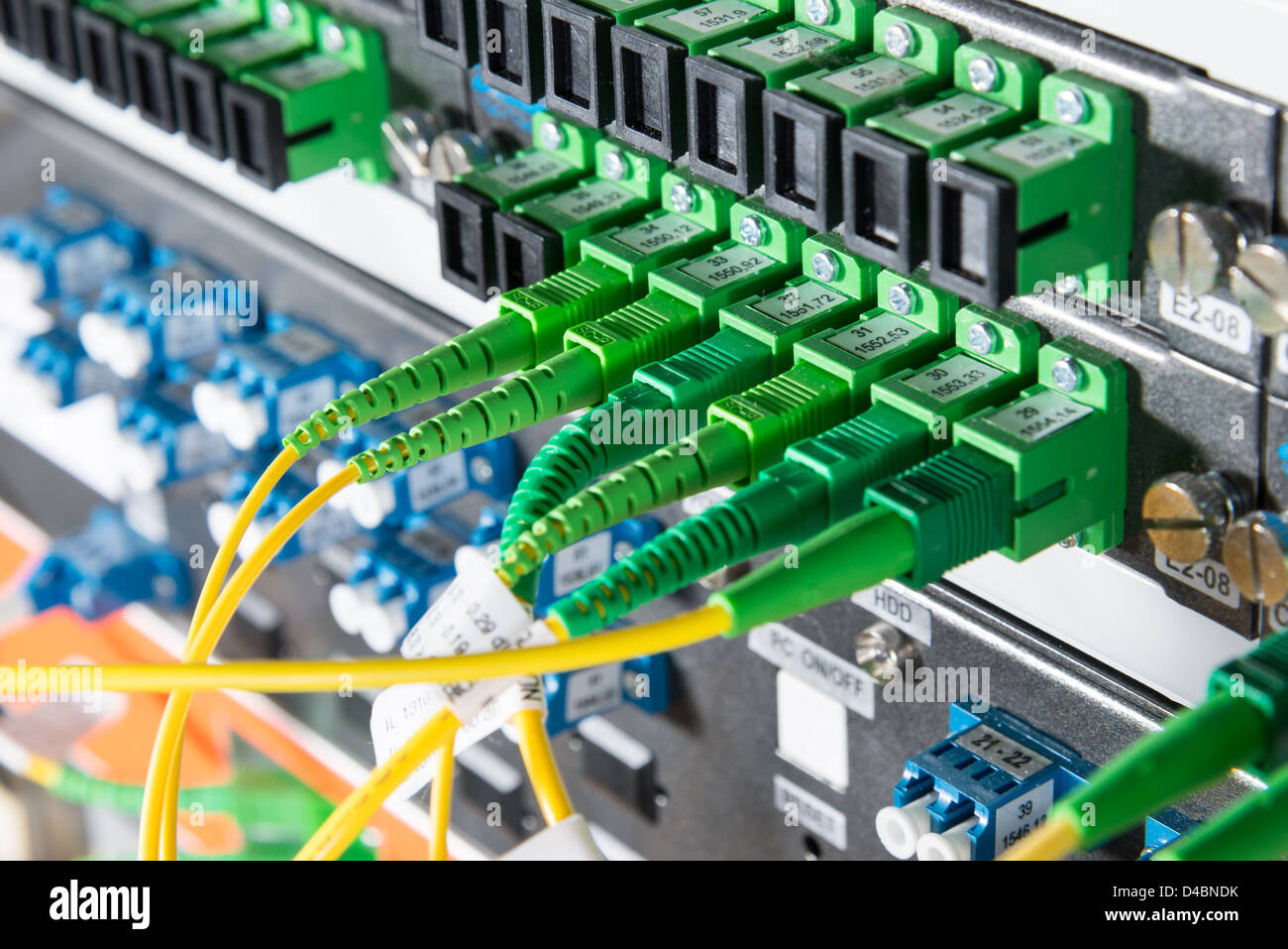 server with fiber optic cables in data center Stock Photo - Alamy