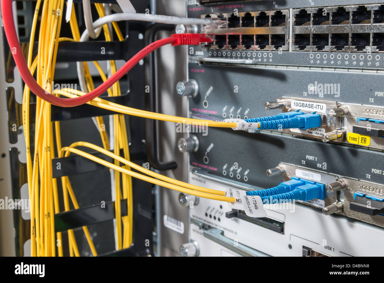 server with fiber optic cables in data center Stock Photo - Alamy