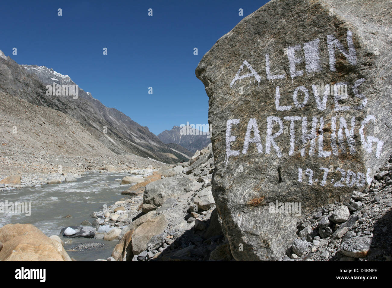 Graffiti near Gaumukh Stock Photo - Alamy