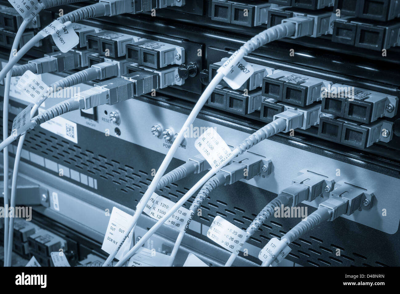 server with fiber optic cables in data center Stock Photo - Alamy