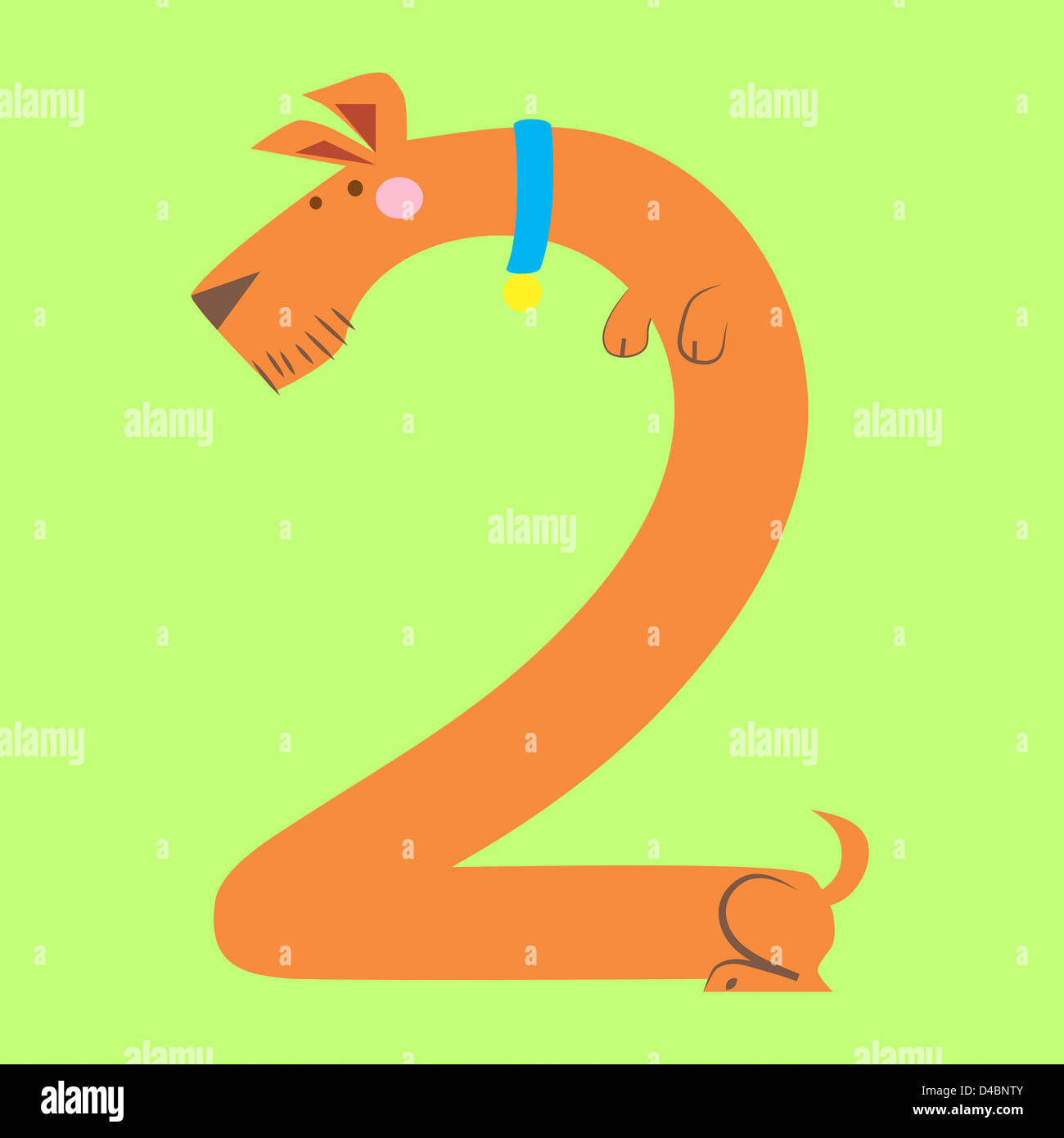 Vector illustration of a cartoon dog making numbers Stock Photo - Alamy