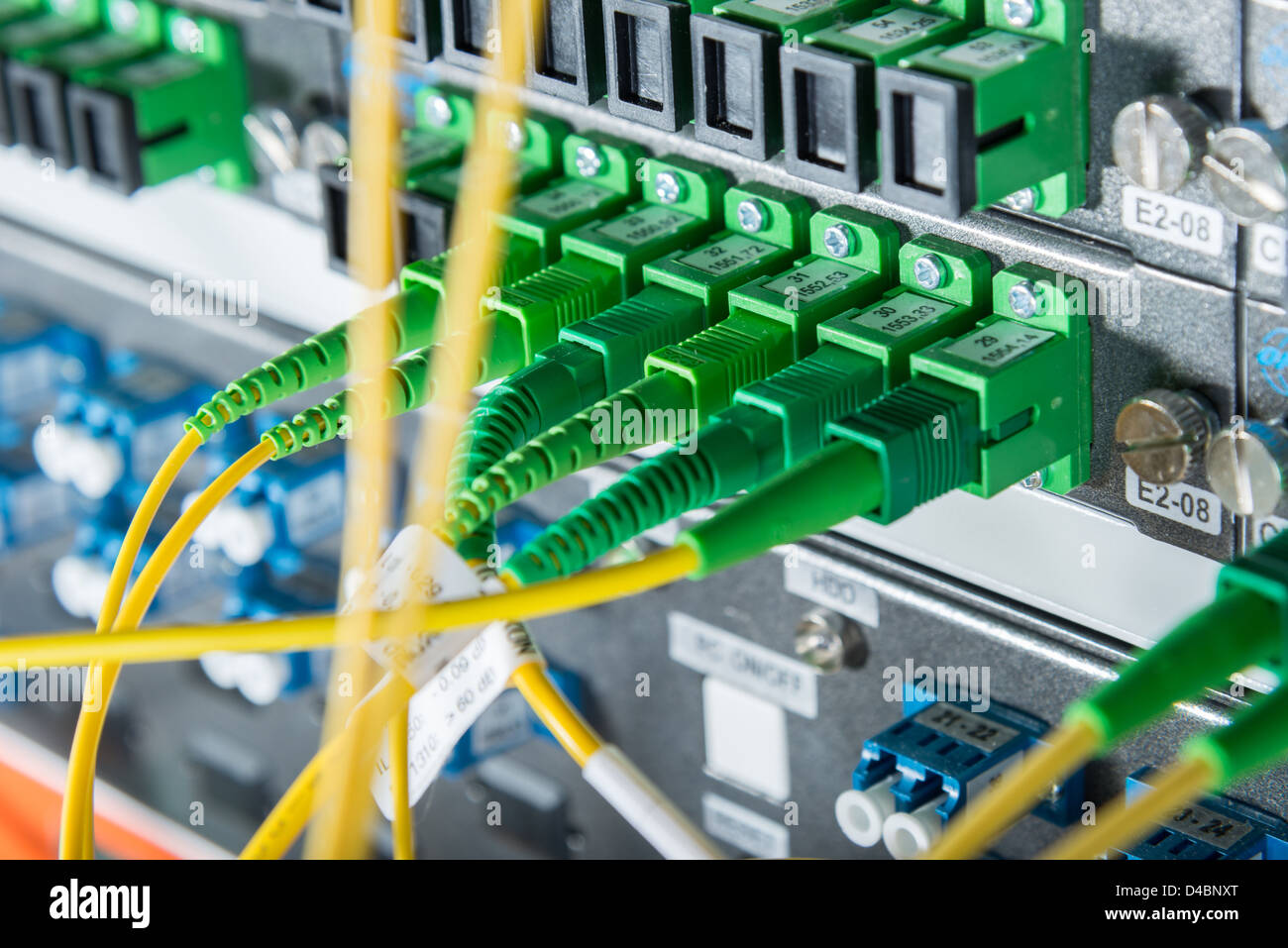 server with fiber optic cables in data center Stock Photo - Alamy