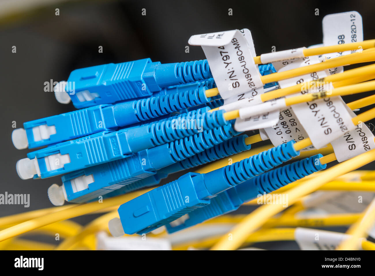 server with fiber optic cables in data center Stock Photo - Alamy