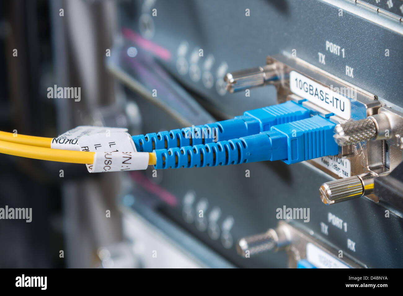 server with fiber optic cables in data center Stock Photo - Alamy
