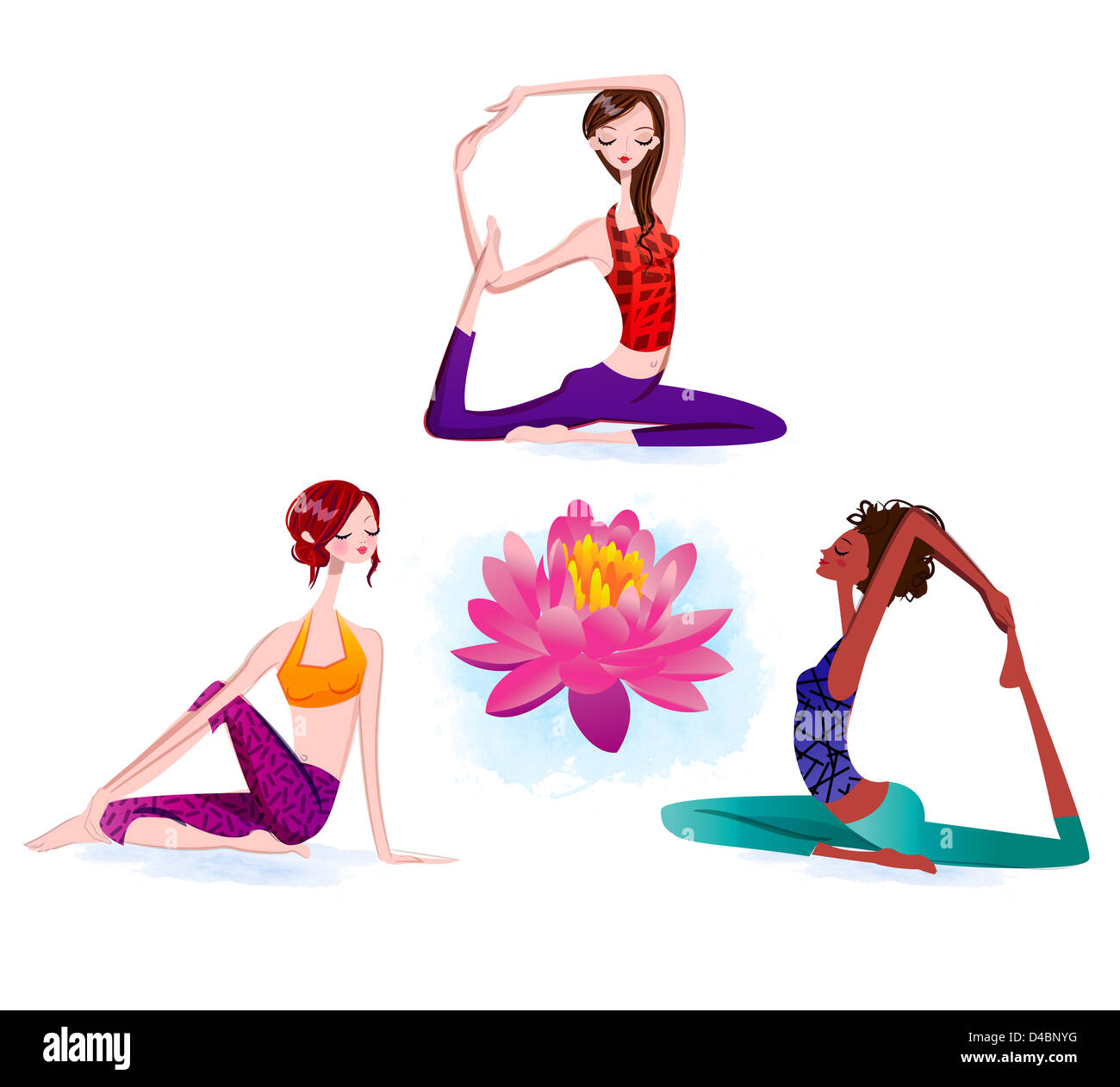 Various yoga poses hi-res stock photography and images - Alamy