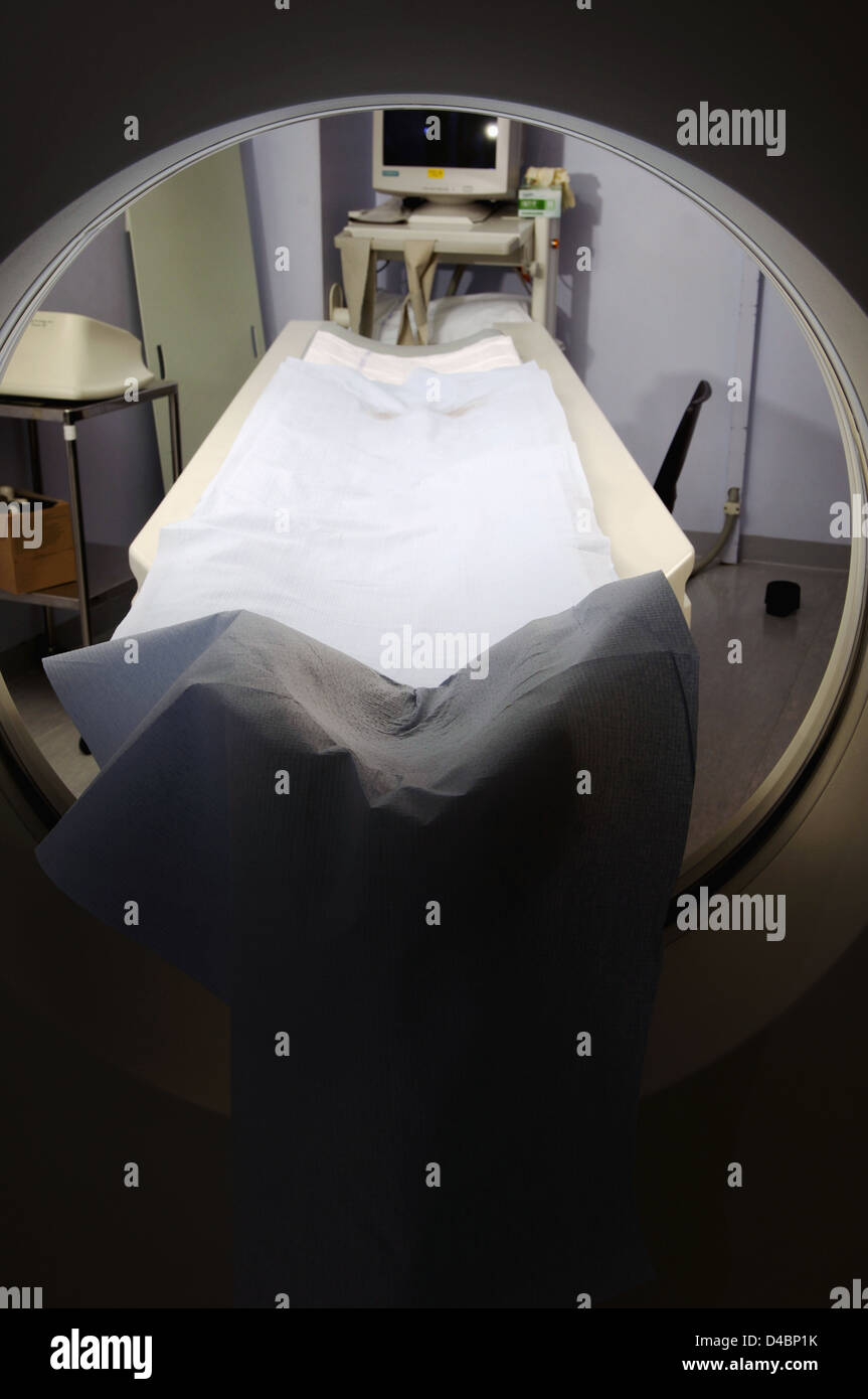 Ct scan machine an image of the table bed used hi-res stock photography ...
