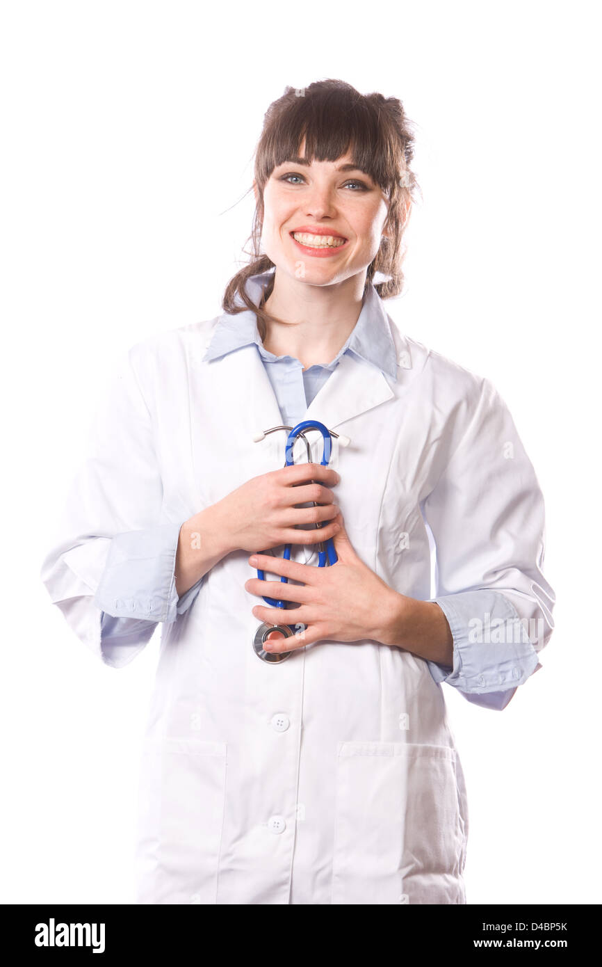 Female doctor isolated on white Stock Photo - Alamy