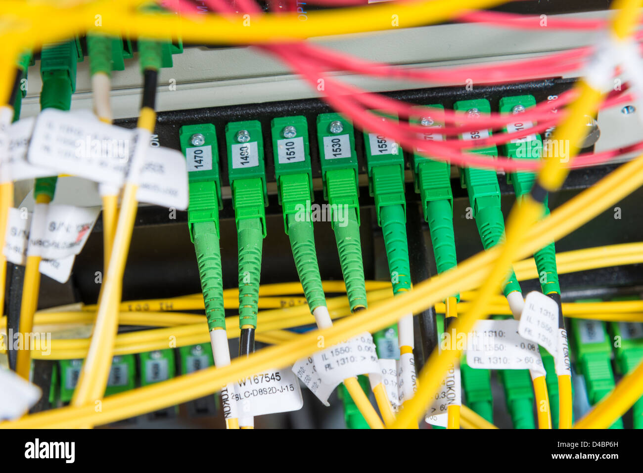 server with fiber optic cables in data center Stock Photo - Alamy
