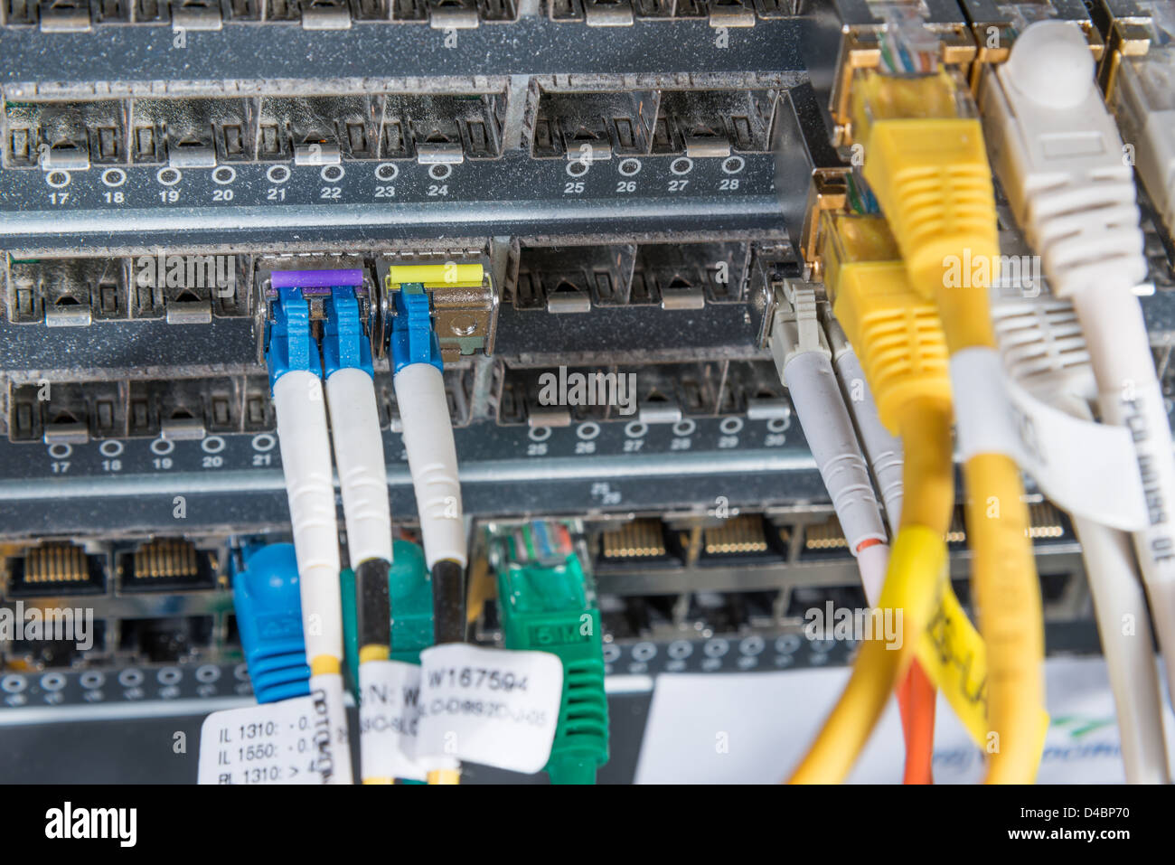 server with fiber optic cables in data center Stock Photo - Alamy